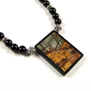 Striking Multicolor Picasso Jasper Intarsia Necklace - N299 - Etsy