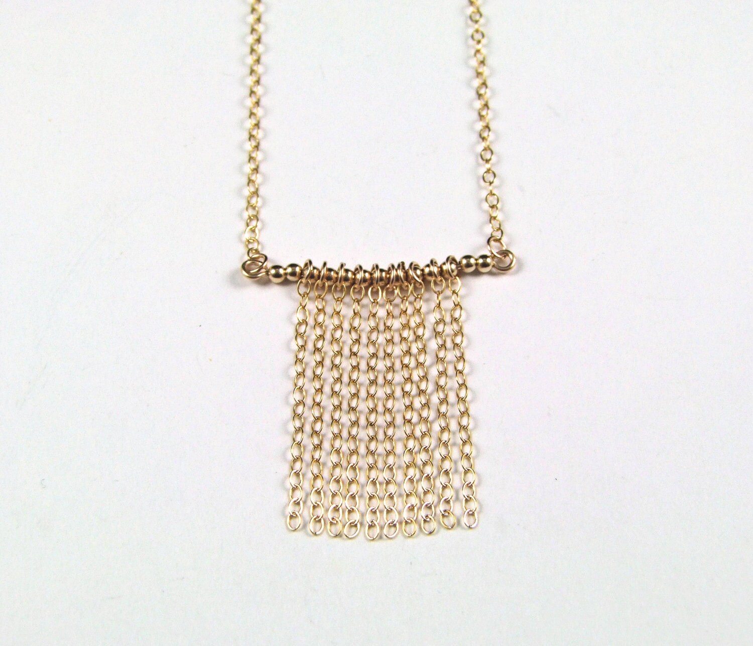 Unique Gold Filled Chain Curtain Necklace N500 - Etsy