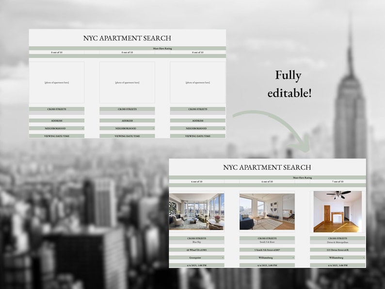 The Ultimate NYC Apartment Hunting Guide - Apartment Comparison Table ...