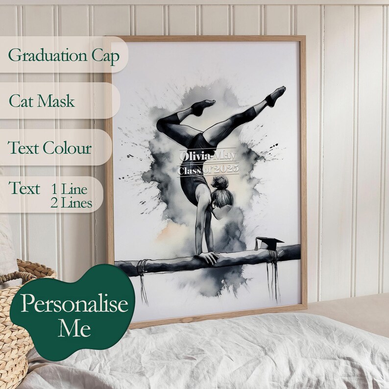 Personalised Gymnast Dancer Digital Print | Graduation Acrobat Gift ...