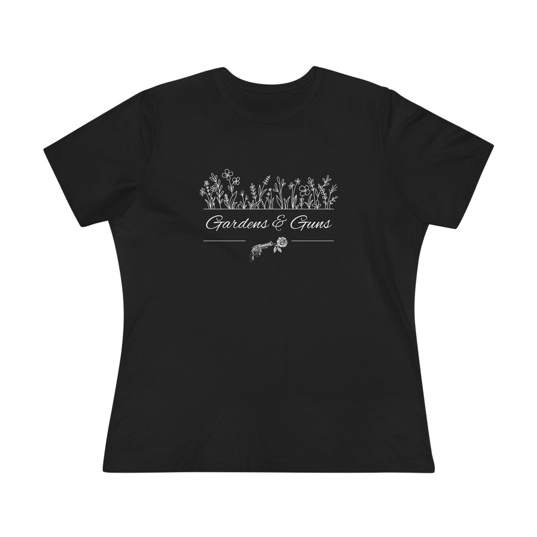 Gardening and Guns Women's Tee, Floral Gun Shirt, Gardener Gift, Cotton ...