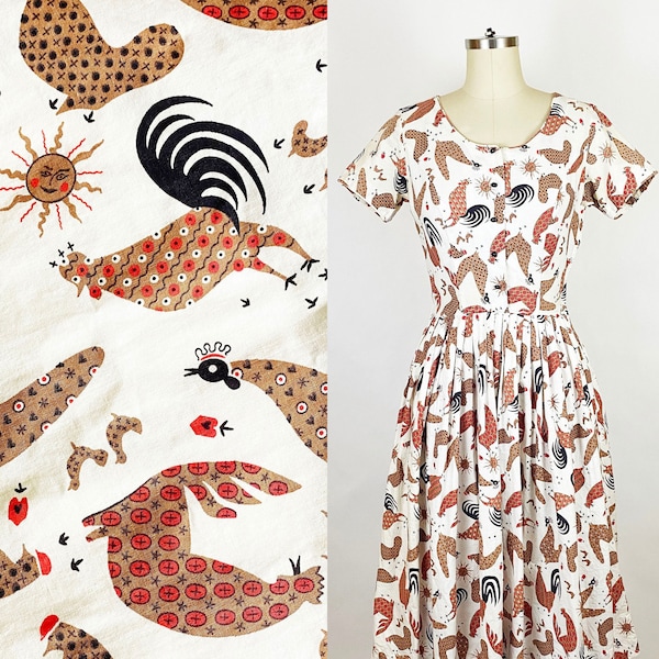 Chicken Print Dress - Etsy