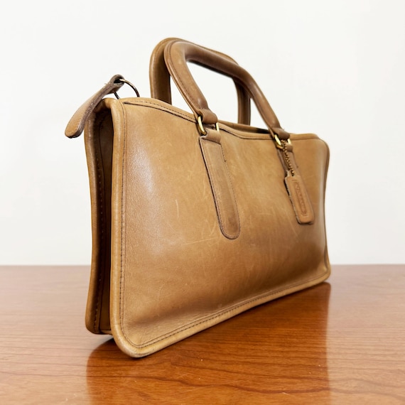 1970s Coach Slim Satchel Putty Leather Coach Portfoli… - Gem
