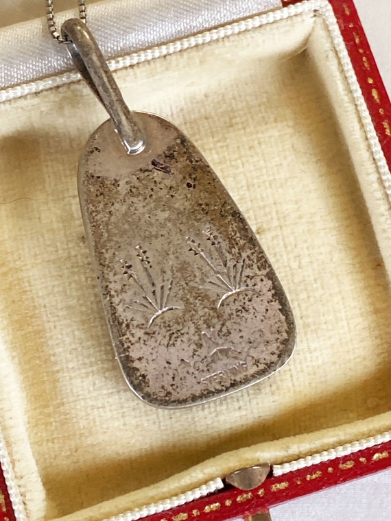 Vintage Navajo Sterling Silver Picture Agate Pendant … - Gem