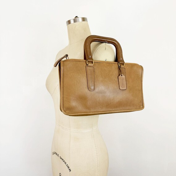 1970s Coach Slim Satchel Putty Leather Coach Portfoli… - Gem