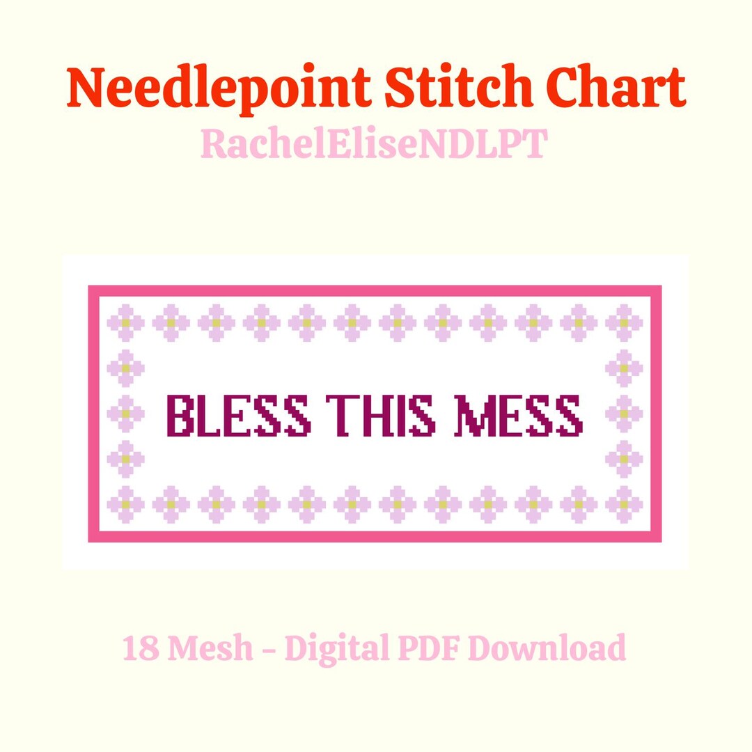 Bless This Mess Needlepoint Chart PDF - Etsy