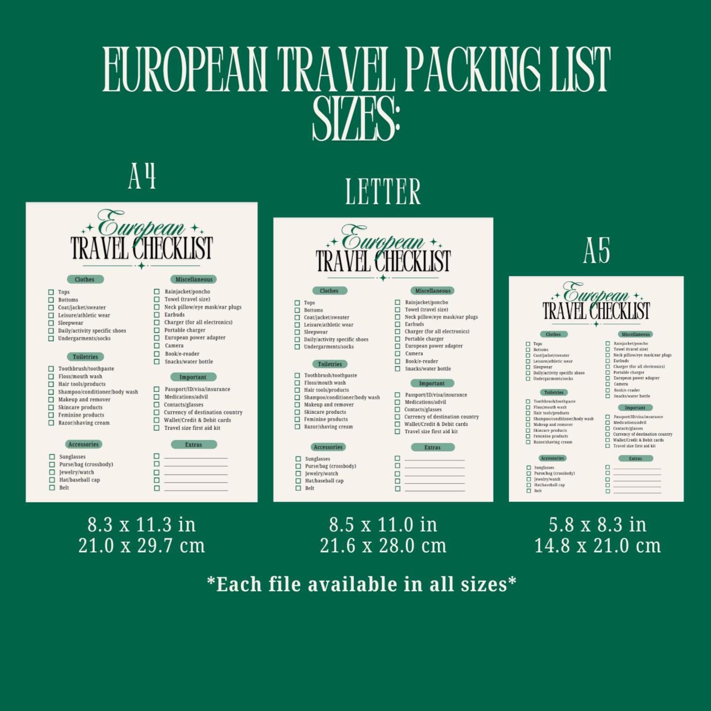 Travel Checklist Bundle | Digital Download | Packing List, To-do Lists ...