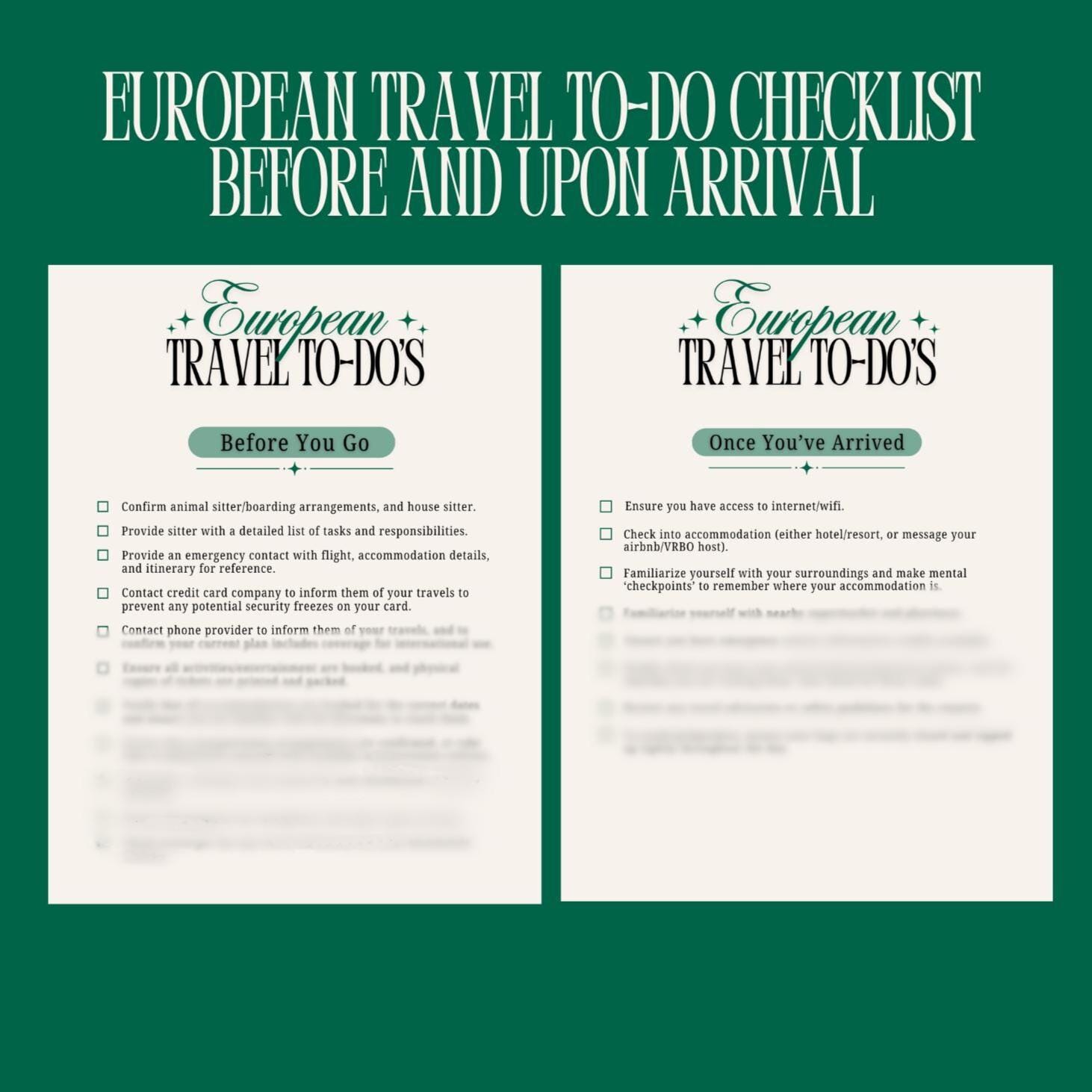 Travel Checklist Bundle | Digital Download | Packing List, To-do Lists ...