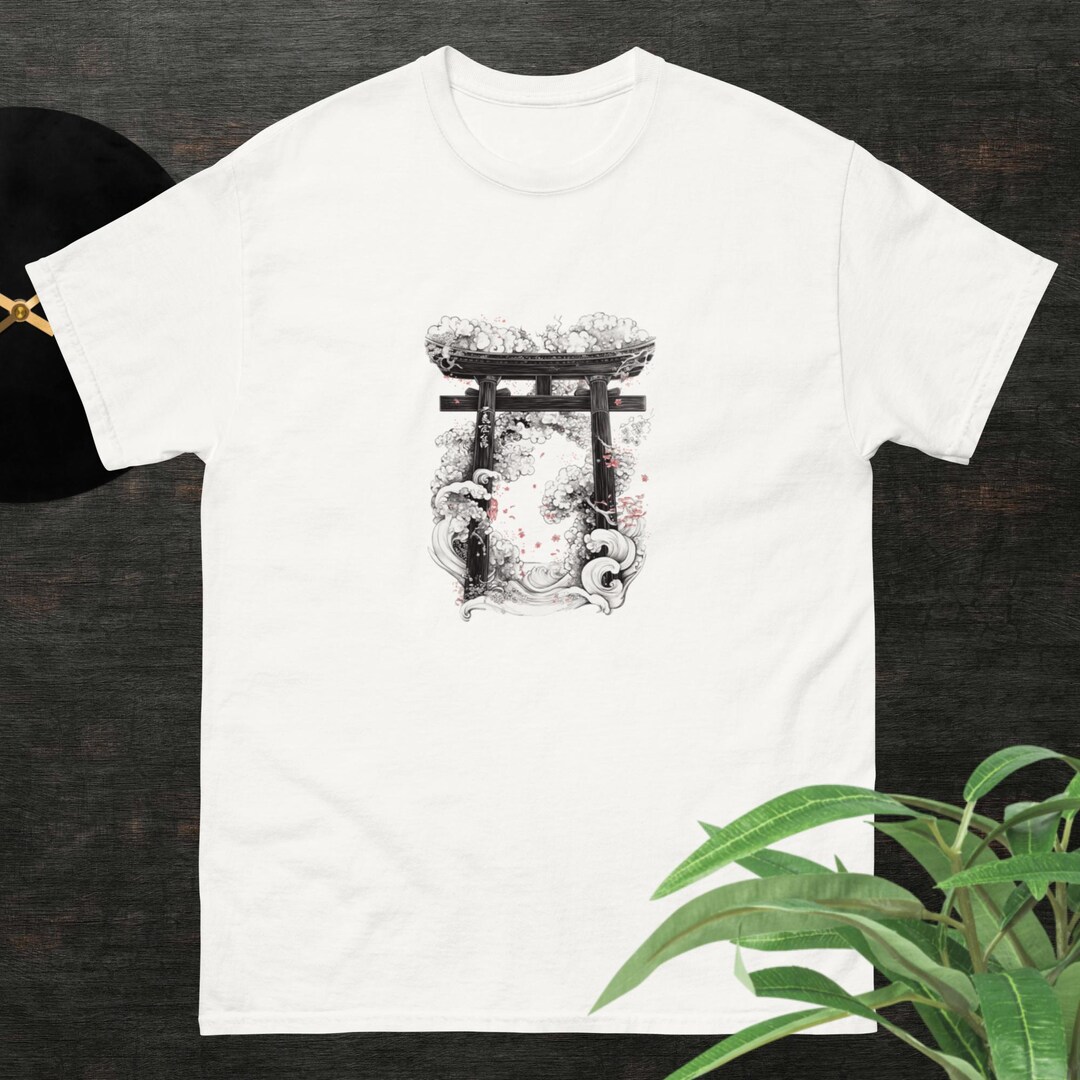 Torii Gate Tattoo Shirt, Japanese Shrine Tee, Shinto Symbol Art - Etsy
