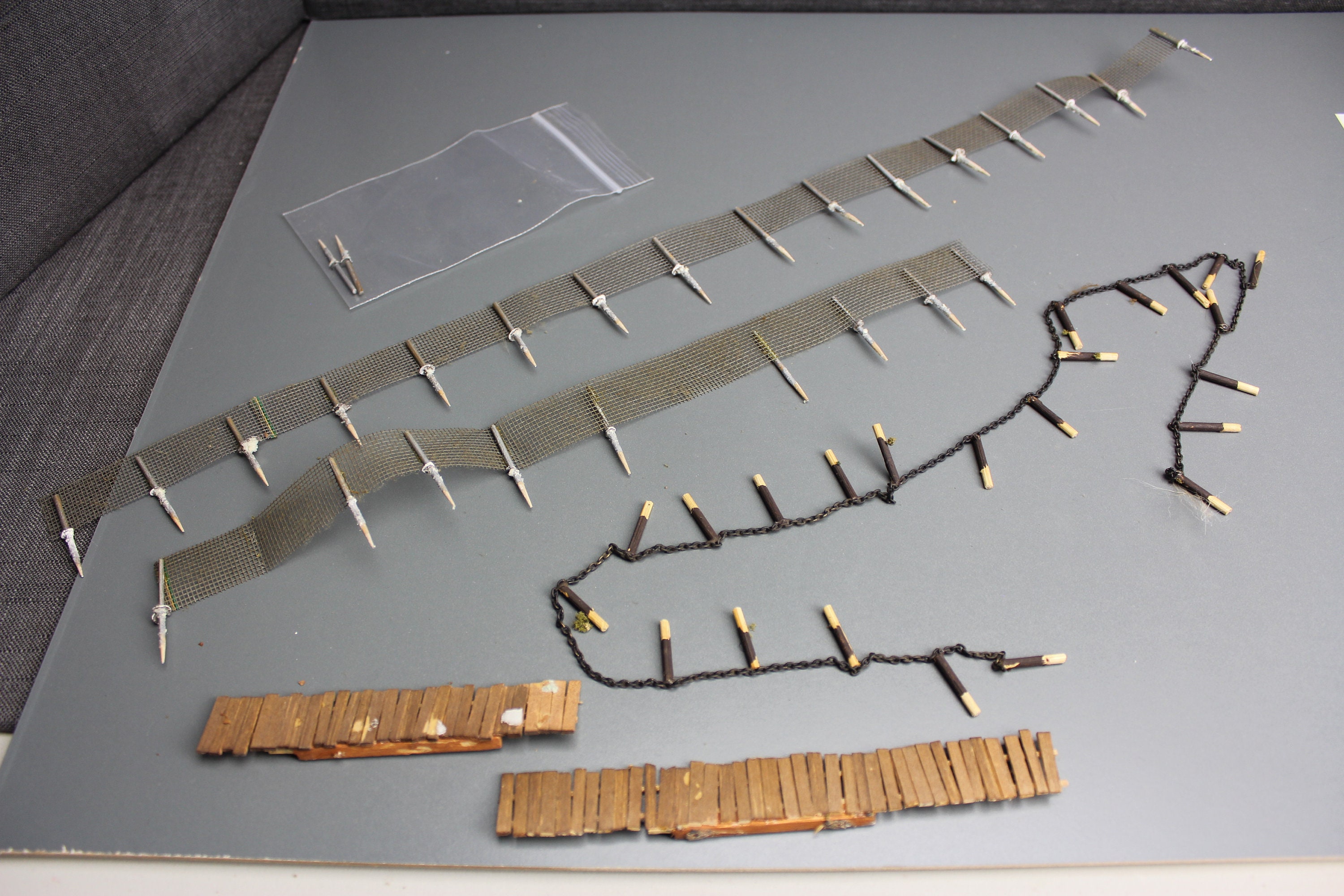 HO Scale Finished Models of different Fences for your Model Train Hobby