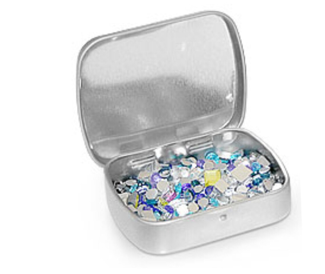 2.40" Metal Hinge Top Tin Containers for Crafts Geocache Storage ...