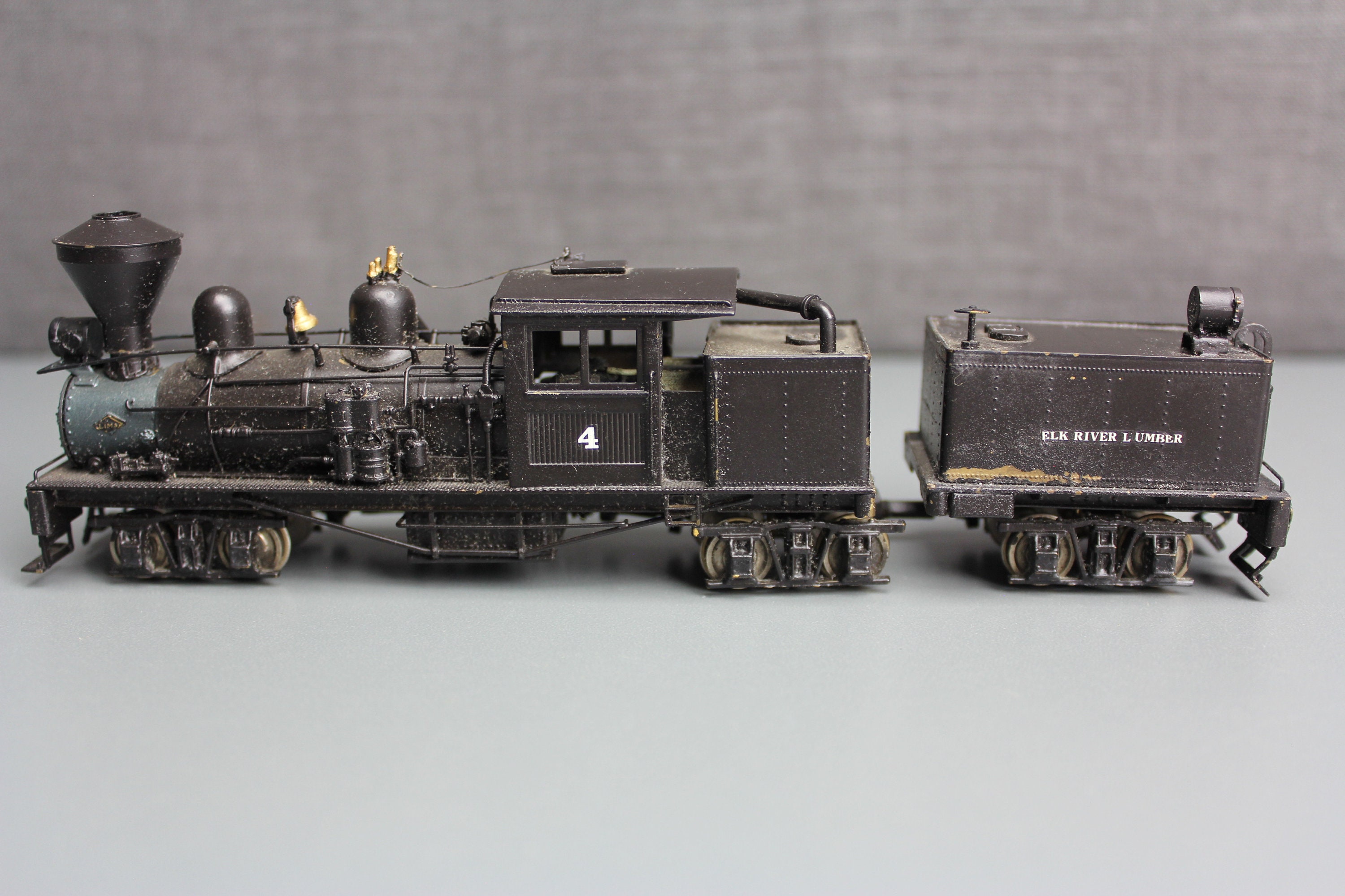Vintage HO Painted Brass 3-Truck Shay Class B Geared Locomotive PFM United
