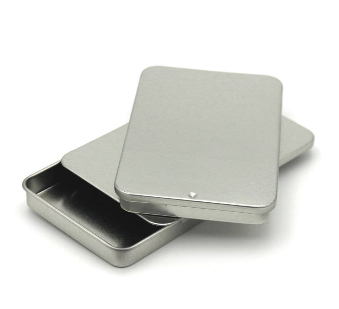 Magnakoys 1oz Silver Rectangular Tins With Slider Tops for Crafts Pills Geocaching - Etsy