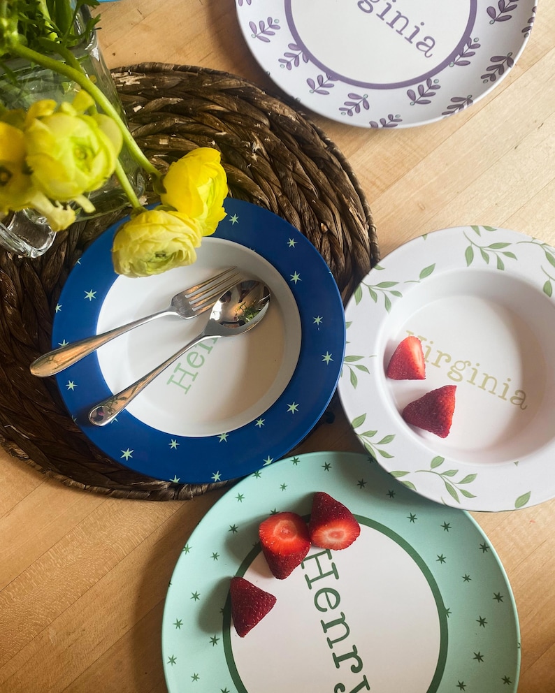 Personalized Stars Kids Plate: Unbreakable Polymer Dinnerware - Etsy