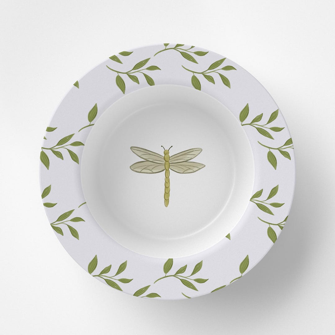 Dragonfly Kids Bowl / Plate Bowl Set / Kids Polymer Tabletop Dinnerware ...