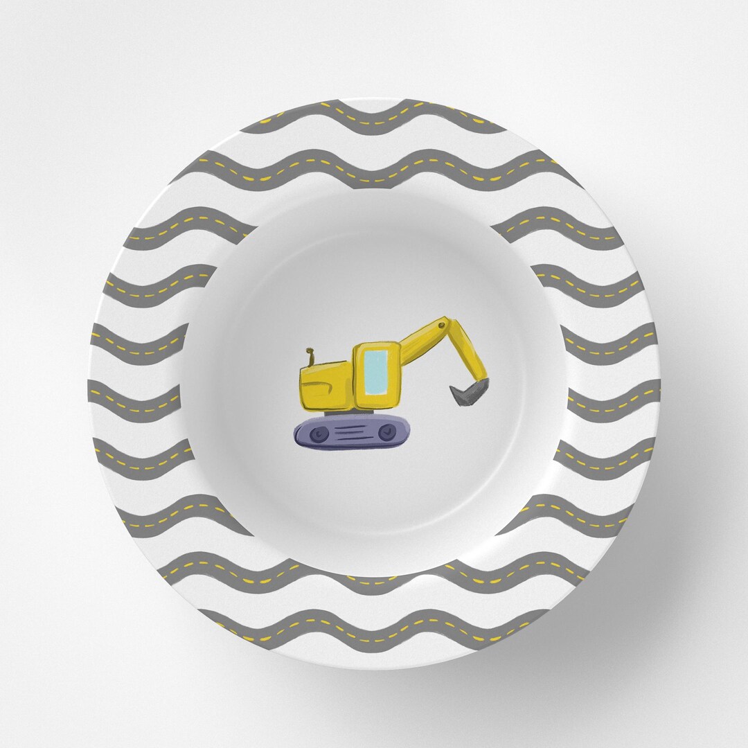 Construction Truck Kids Bowl: Unbreakable Polymer Dinnerware - Etsy