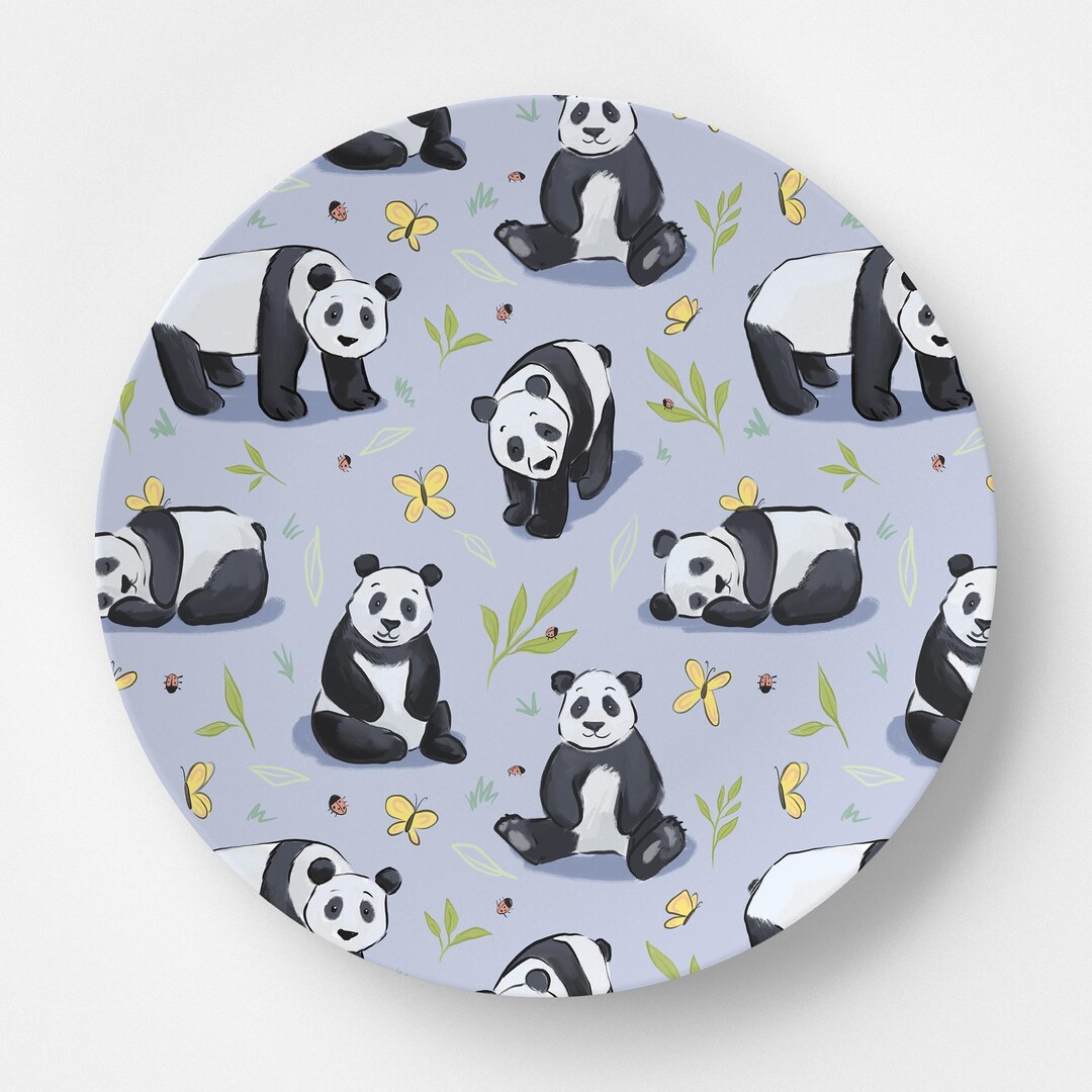 Panda Dinner Plate / Plate Bowl Set / Kids Polymer Tabletop Dinnerware ...
