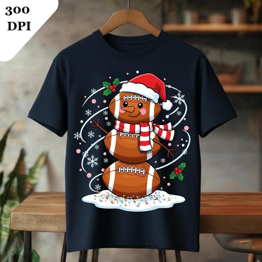 Football Snowman PNG | Funny Holiday Athlete Clipart (digital Download ...