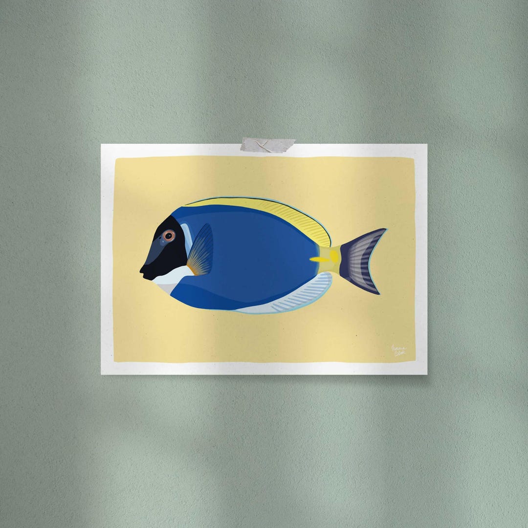 Printable Surgeonfish Eclectic Wall Art for Colorful Ocean Playroom ...