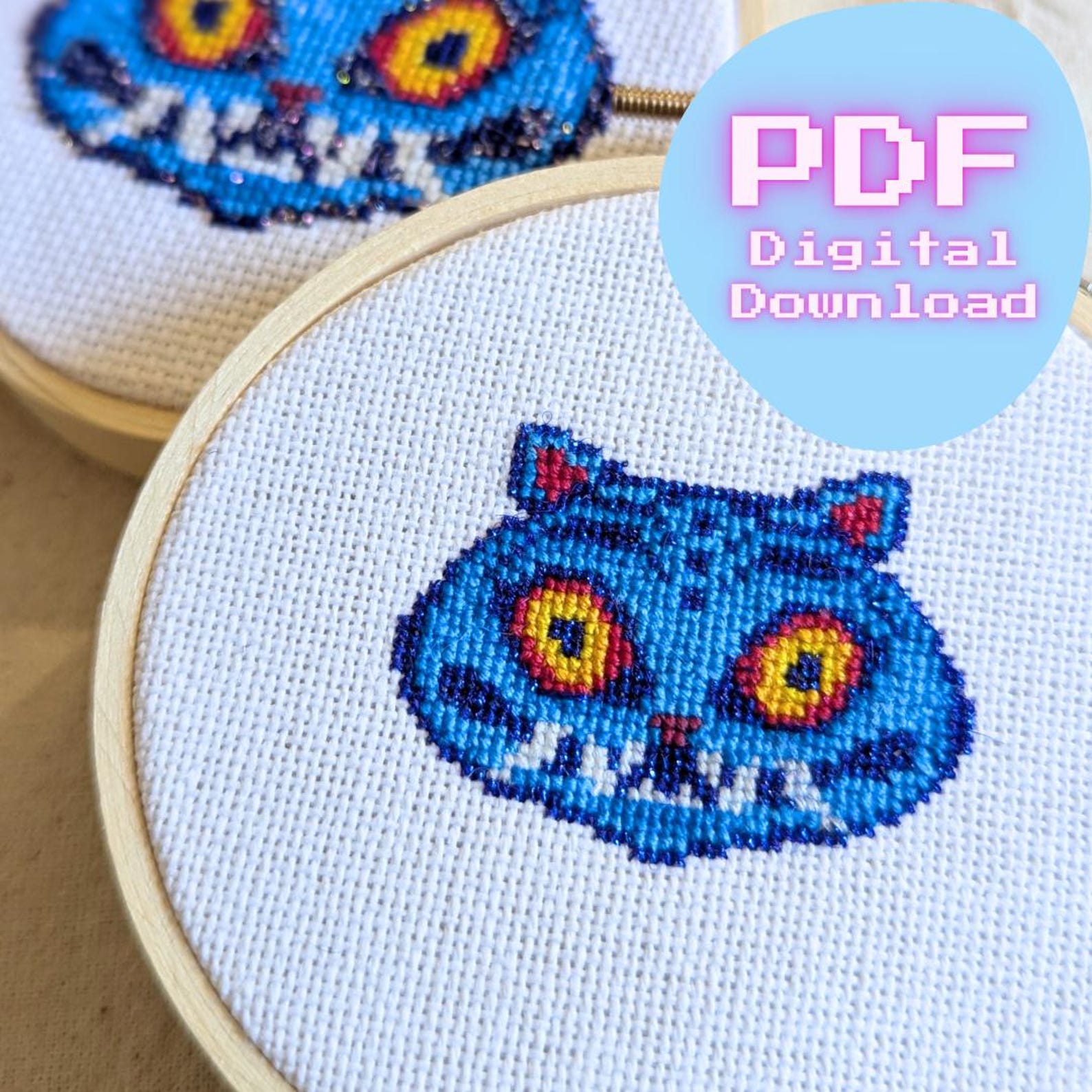 Derpy Tiger Demon Hunter Cross Stitch Pattern: Beginner-friendly (PDF ...