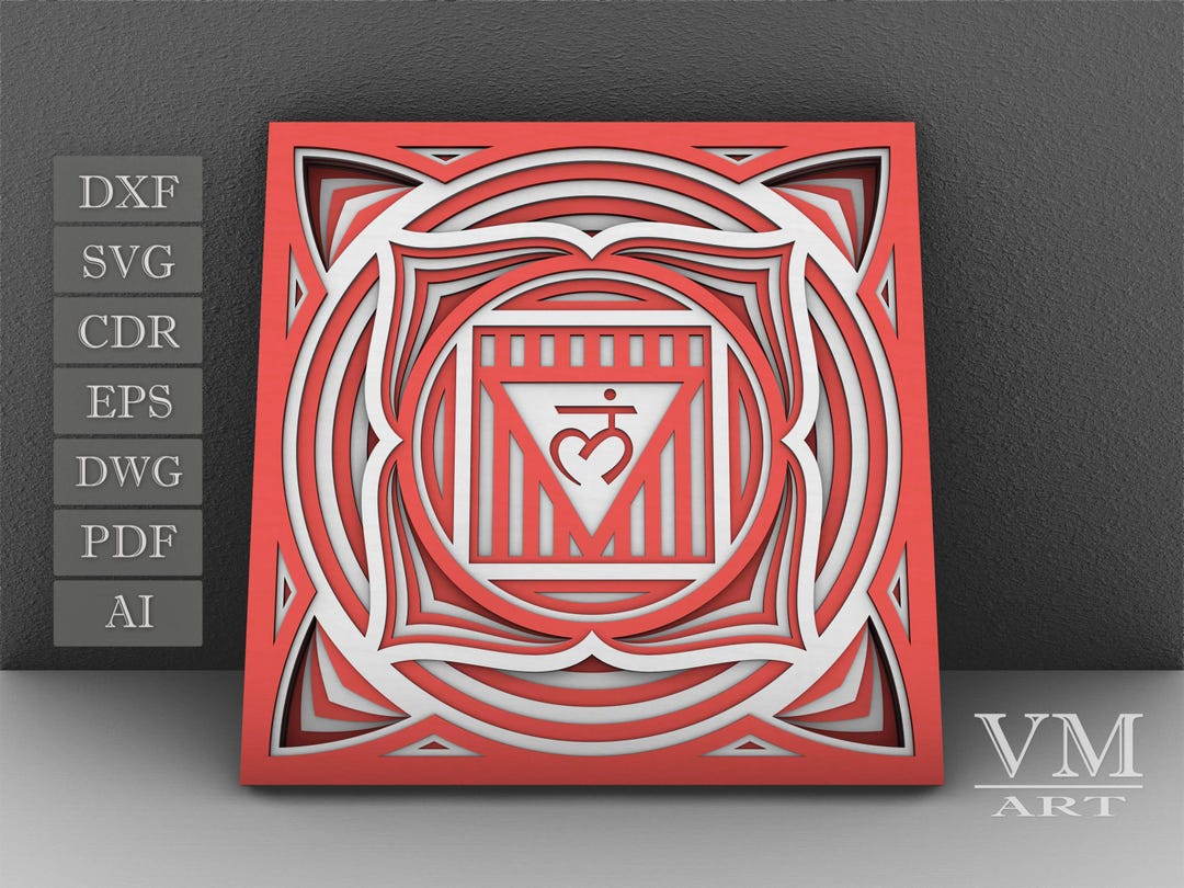 Root Chakra Mandala DXF, Muladhara Chakra Digital File for CNC Router ...