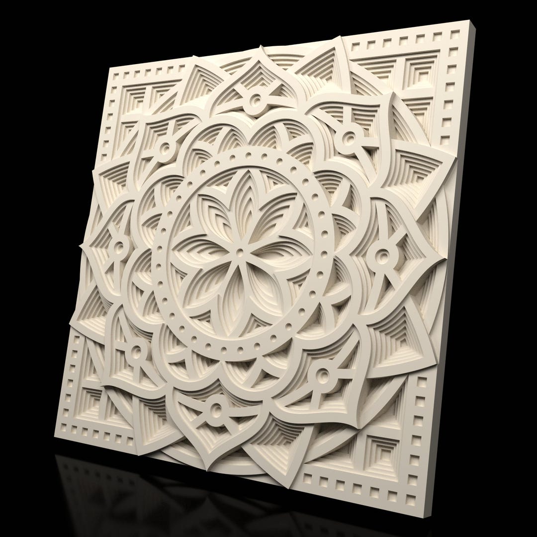 3D Wall Panel STL File for CNC Router and 3D Printing, CNC File for ...