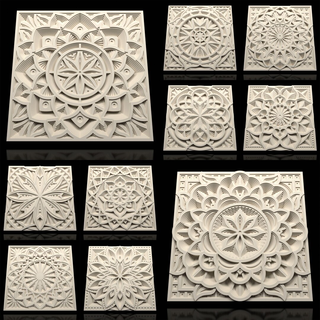 Bundle 3D Wall Panels STL Files for CNC Router and 3D Printing, CNC ...