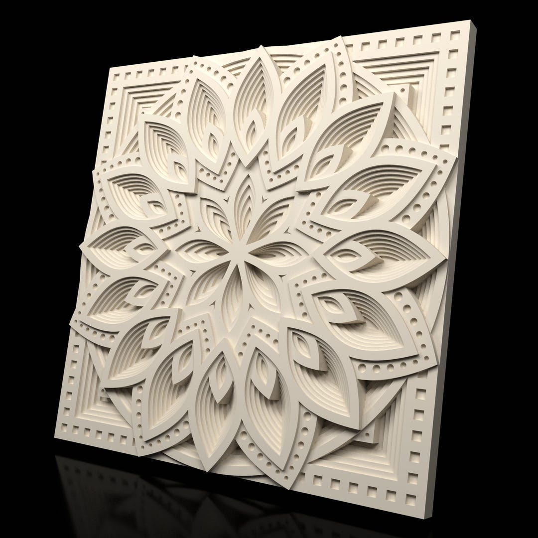 Mandala 3D Wall Panel STL File: CNC Router, 3D Printing (digital ...
