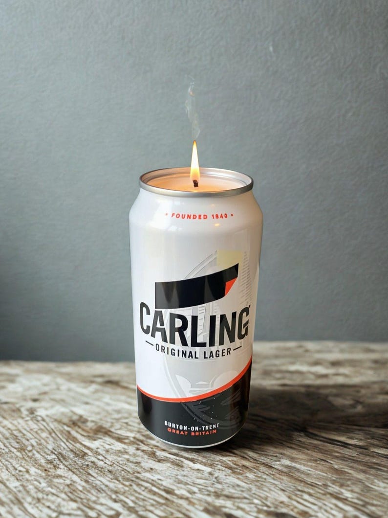 Carling Beer Can Candle | Eco-friendly Scented Soy Wax | Unique ...