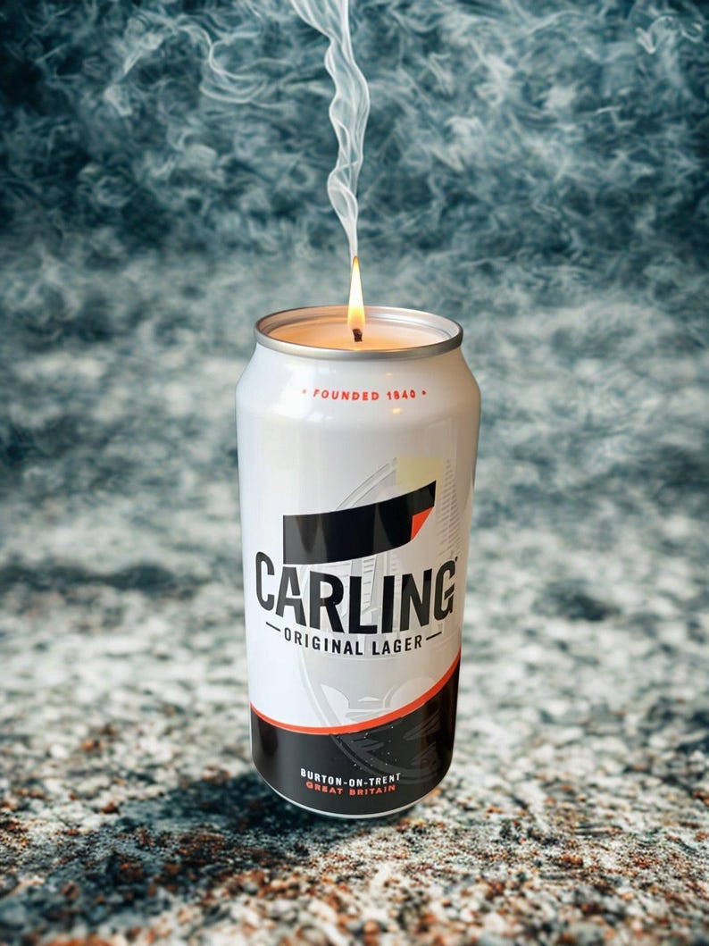 Carling Beer Can Candle | Eco-friendly Scented Soy Wax | Unique ...