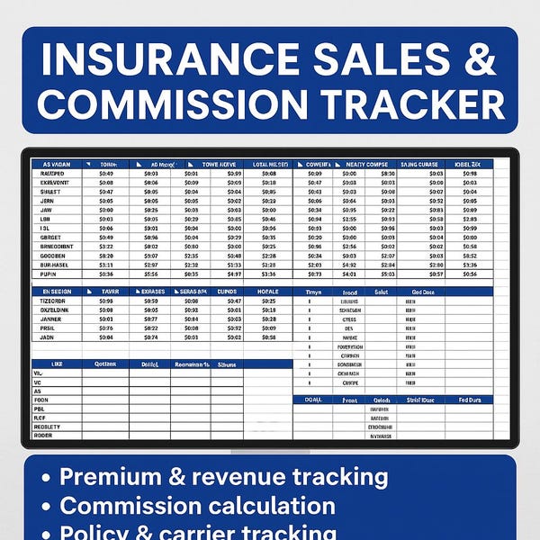 Insurance Excel Template - Etsy