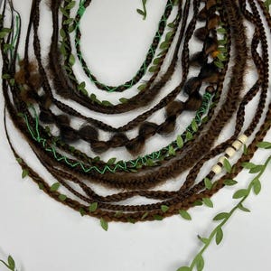 Forest Elf Braided Hair Extension: Boho Dreadlock Ponytail With Green ...