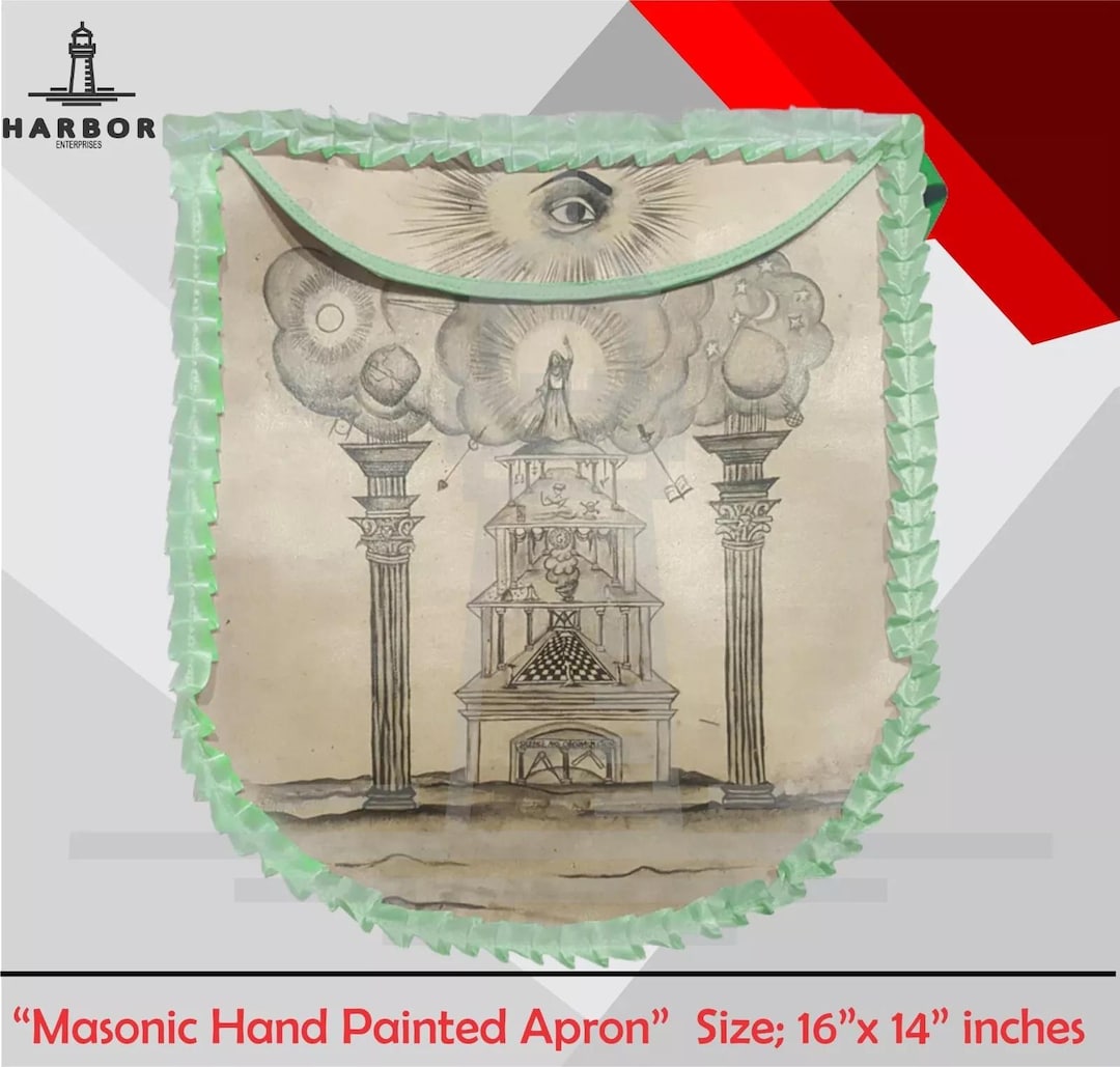 Masonic Apron Hand-painted Apron - 19th Century Inspired Masonic ...