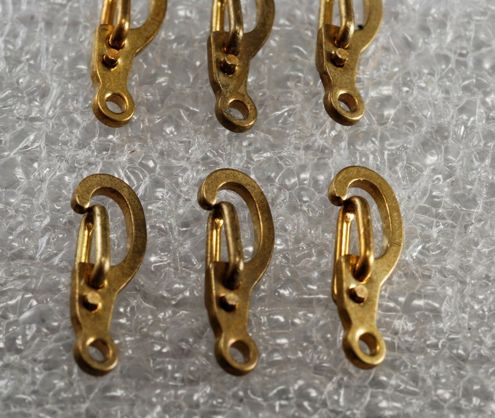 Vintage Hinged Clip Push Clasp Brass Metal Jewelry Making Lot of 6 DIY ...
