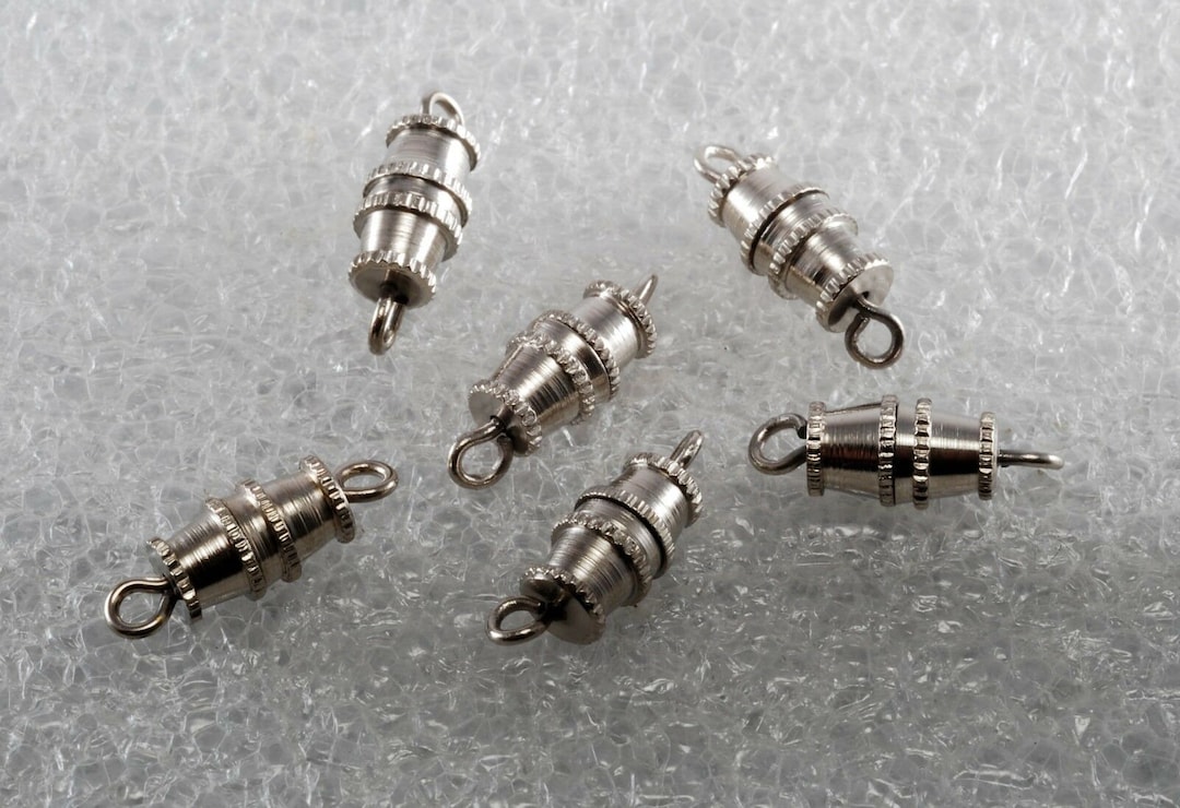 Vintage Barrel Clasp Screw Silver Plated Metal Set of 6 DIY Jewelry ...