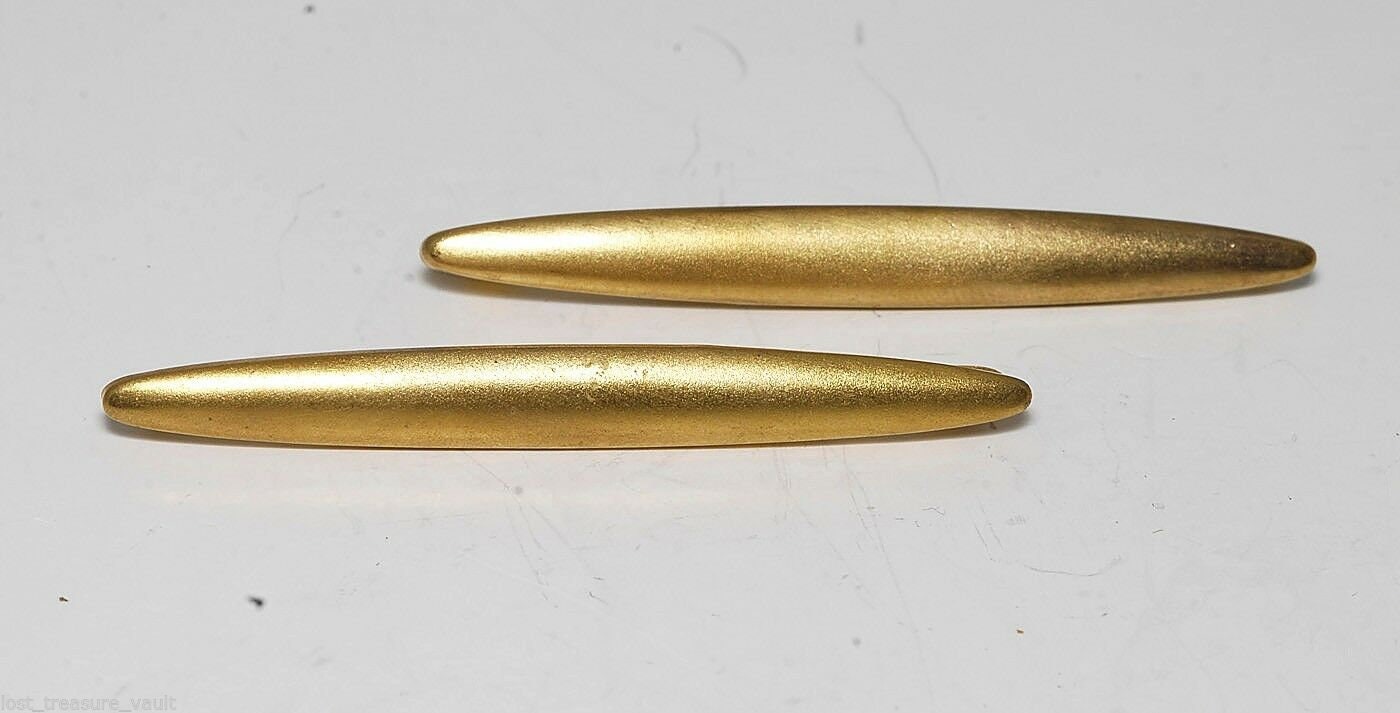 Vintage Bar Pin Collar Shoulder Old Gold Tone Oval Metal Bar Pin Patent ...