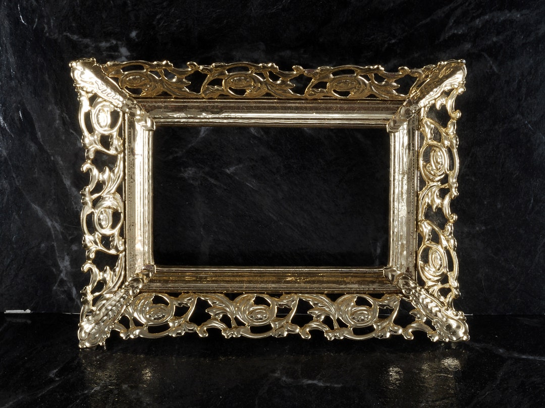 Vintage Frame Gold Tone Metal Very Ornate Design New Old Stock DIY Raw ...