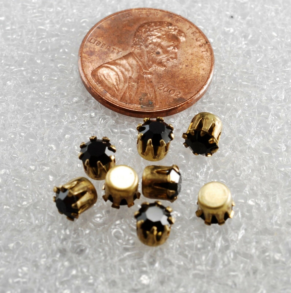 Vintage Swarovski Rhinestone Chatons in Raw Brass Setting Lot | Etsy