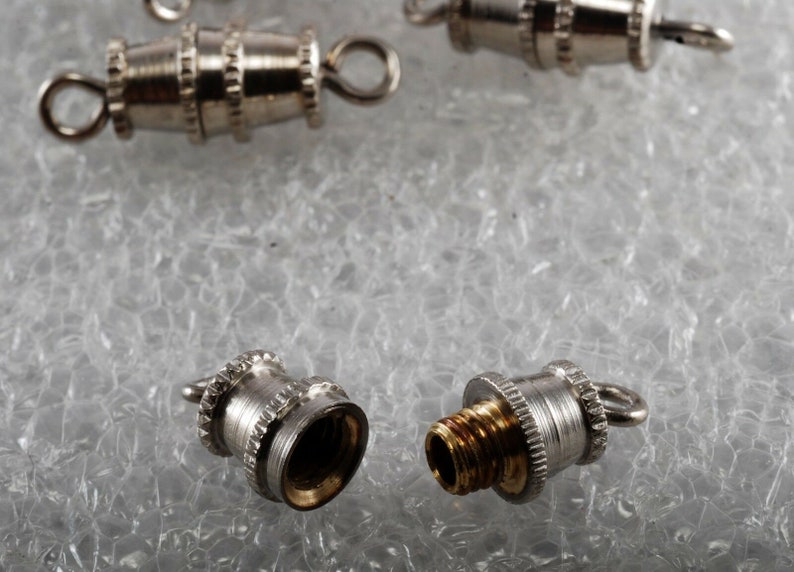Vintage Barrel Clasp Screw Silver Plated Metal Set of 6 DIY Jewelry ...
