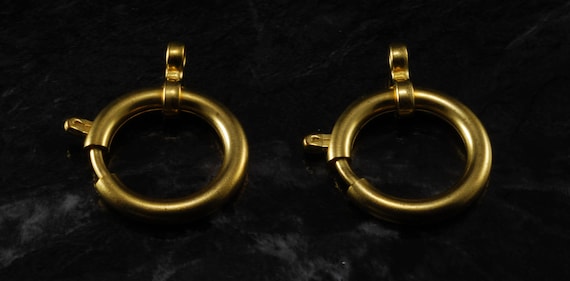 Vintage Spring Ring Clasp Pair Brass Metal Large Size 20mm - Etsy