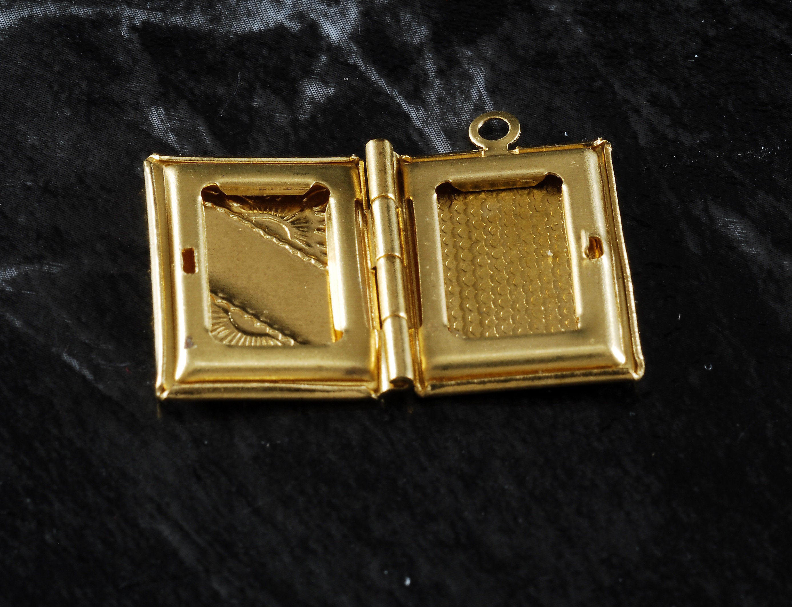 Vintage Book Locket Raw Brass 19mm X 15mm Pendant DIY Jewelry Making B ...