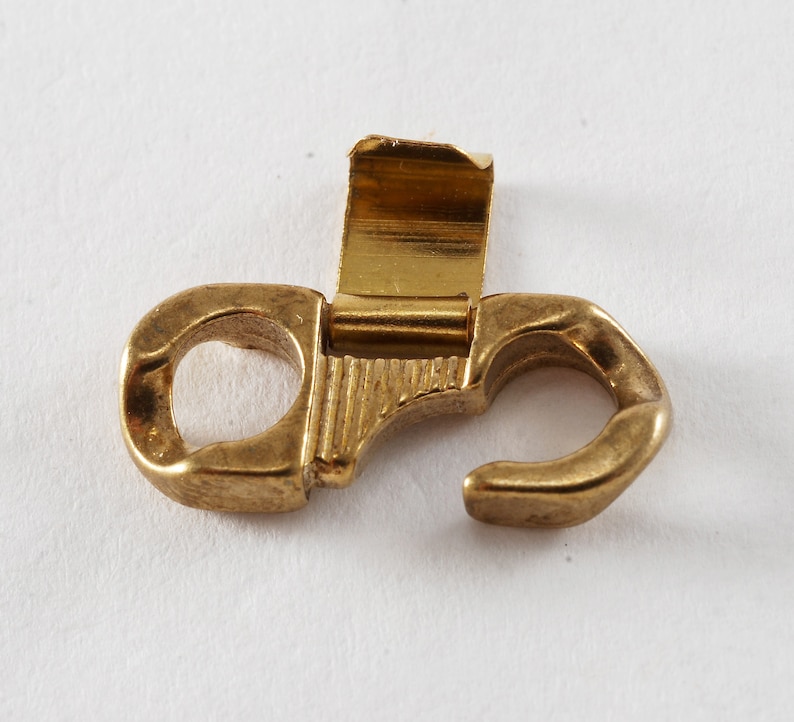 Vintage Fold Over Clasp Raw Brass Jewelry Making DIY Repurpose 4 Pieces ...