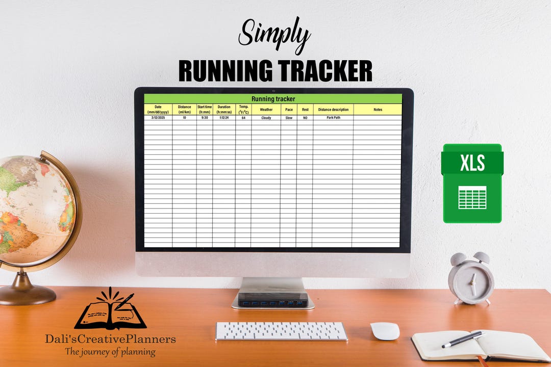 Simple Running Tracker Excel | Digital Running Log | Weekly & Monthly ...