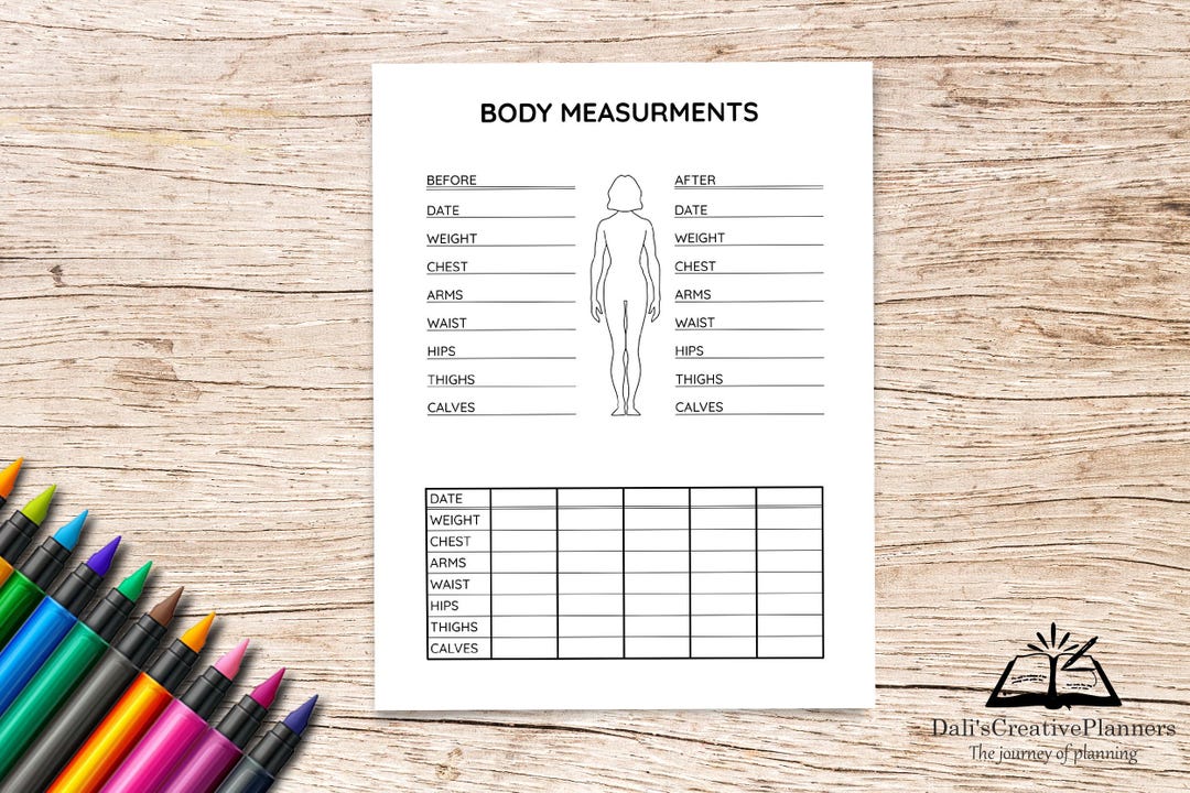 Body Measurement Tracker | Fitness Progress Chart | Weight, Chest, Arms ...