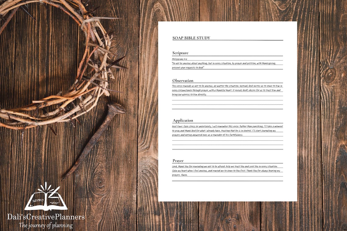 Printable SOAP Bible Study Template | Digital Bible Journal | Scripture ...