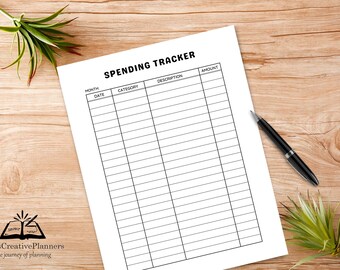 Spending Tracker Log - Etsy