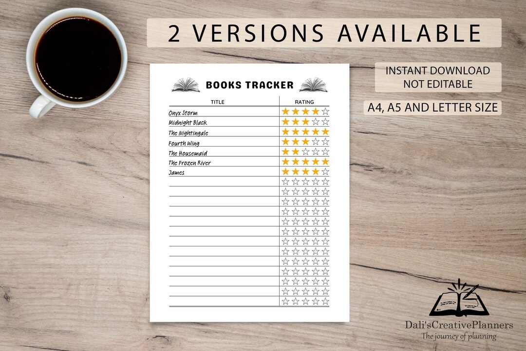 Printable Book Tracker, Digital Book Journal, Yearly Planner Reading ...