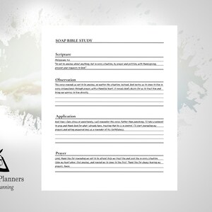 Printable SOAP Bible Study Template | Digital Bible Journal | Scripture ...