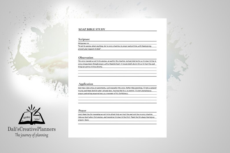 Printable SOAP Bible Study Template | Digital Bible Journal | Scripture ...