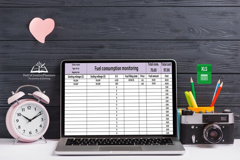 Simple Fuel Log Excel Spreadsheet | Digital Fuel Cost Tracker | Car ...
